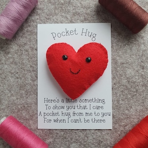 Love Heart Pocket Hug, Happy Anniversary Keepsake Gift, Girlfriend ...