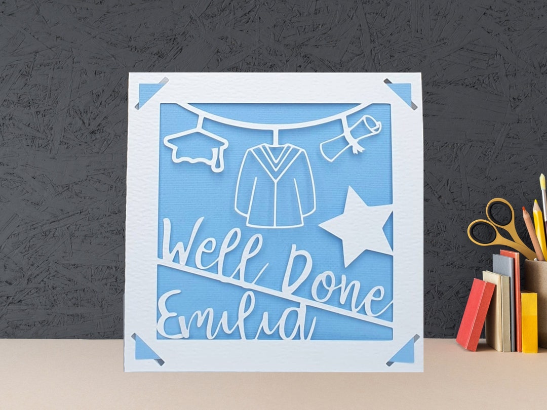 Graduation Well Done Personalised Papercut Card, University Student ...