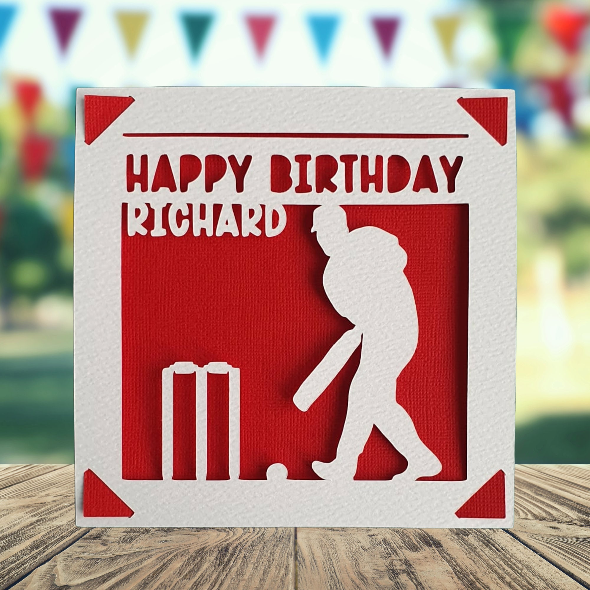 Cricket Happy Birthday Personalised Papercut Card, Happy Birthday Card ...