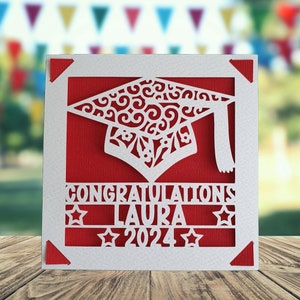 Personalised Graduation Card, Well Done Papercut Card, University ...