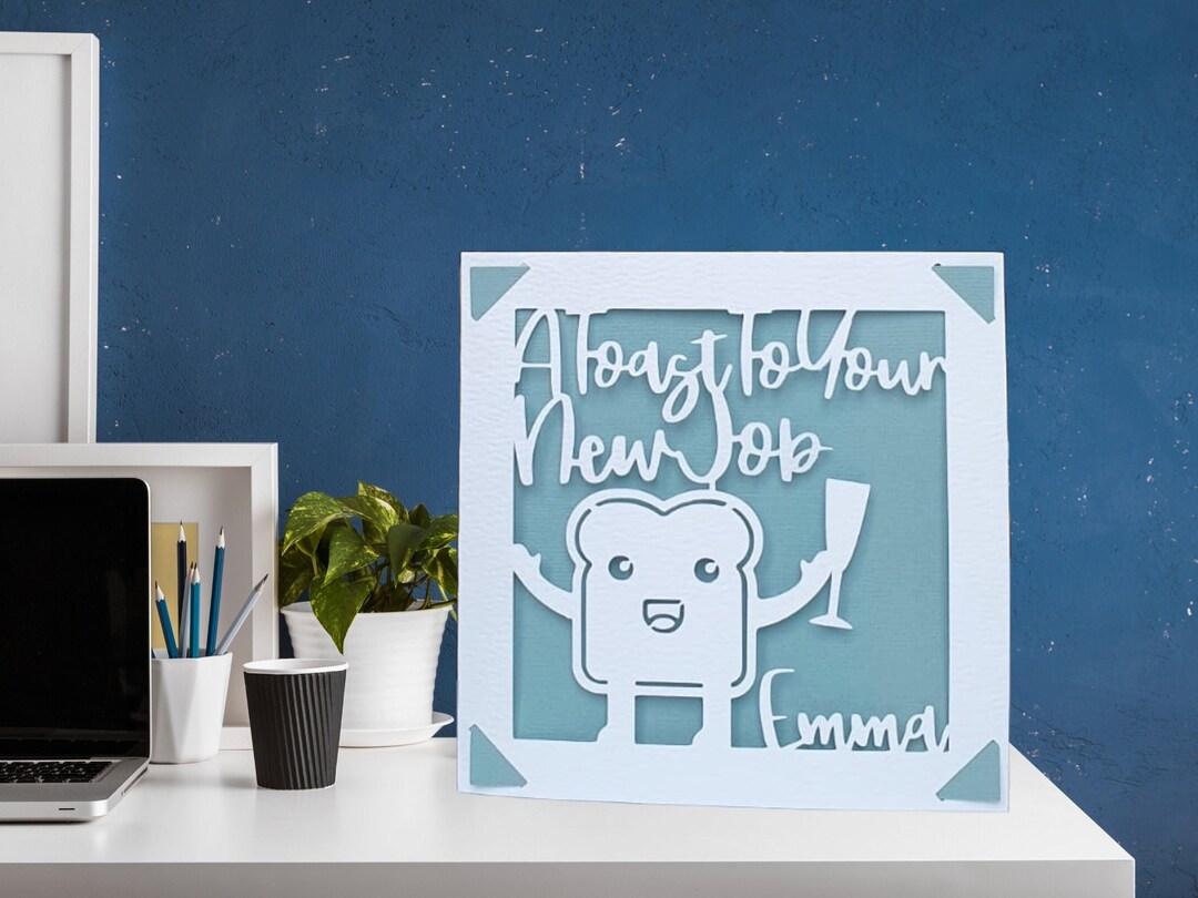 Good Luck in Your New Job Card, A Toast to You New Job, Personalised ...