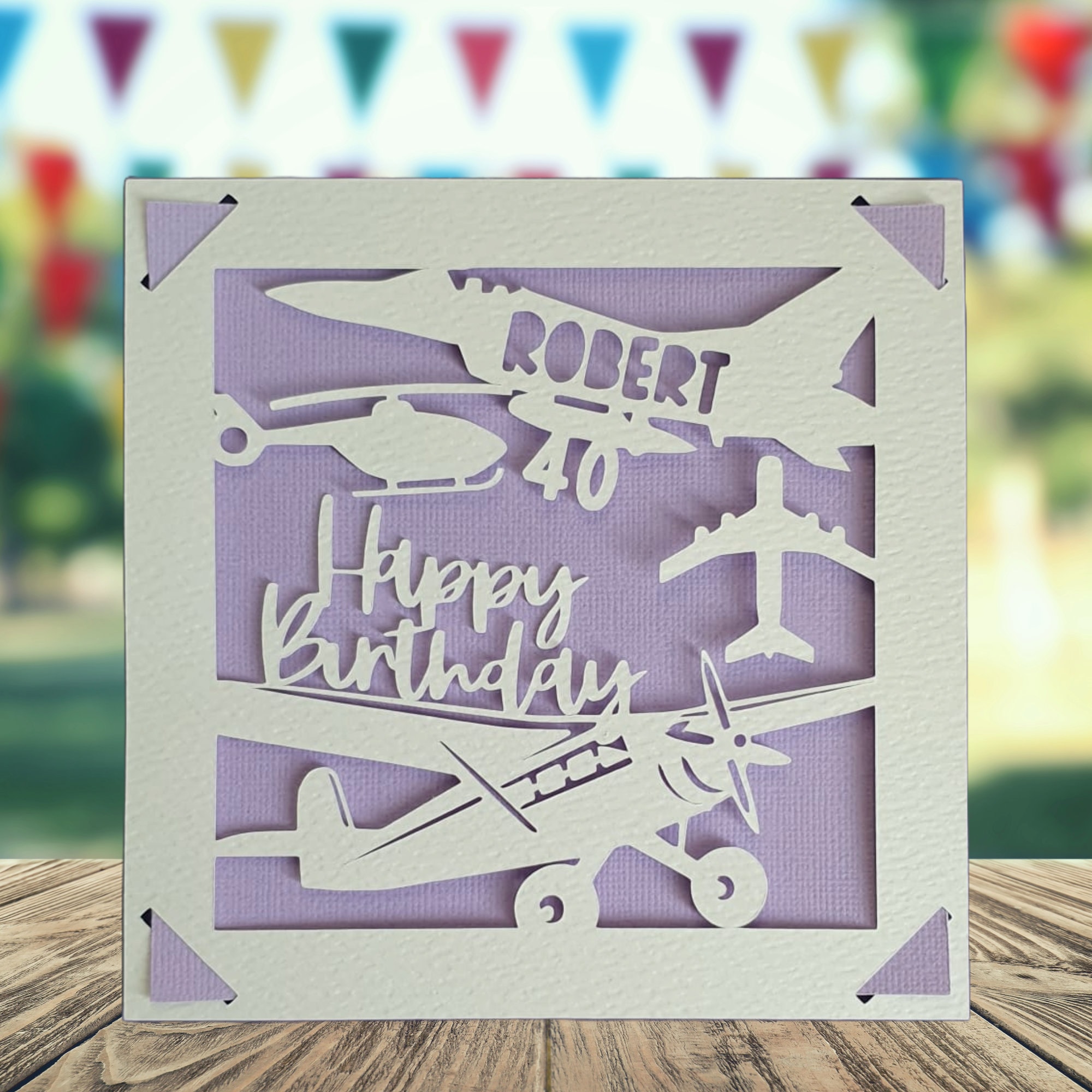 Plane Happy Birthday Personalised Papercut Card, Aircraft Happy ...