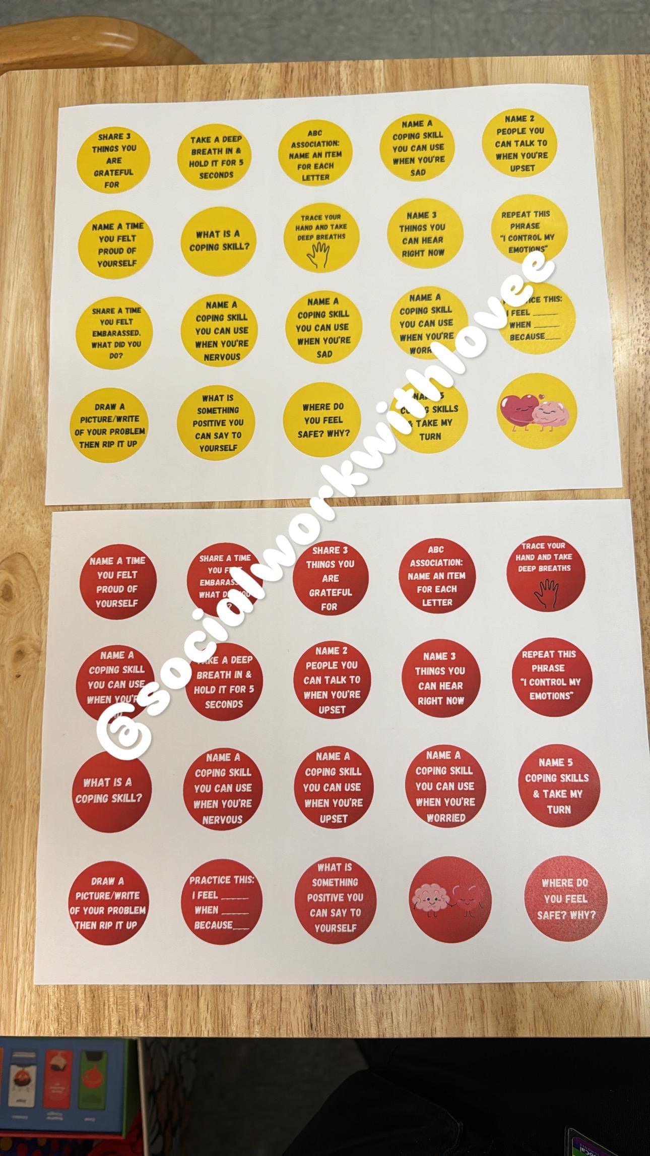 Coping Skills 4 in a Row - Etsy