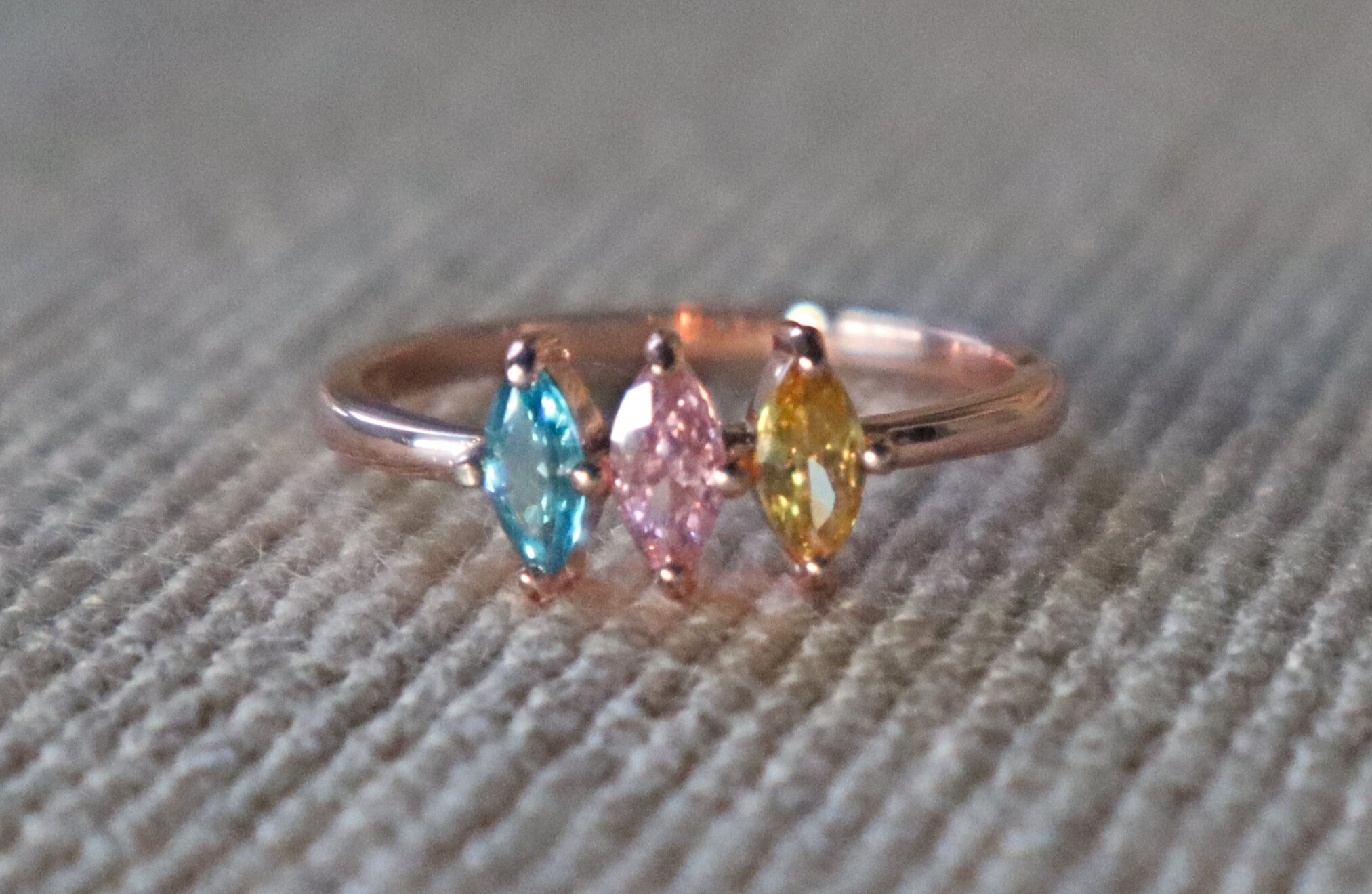 Birthstone Ring Multi-stone Birthstone Rings Rose Gold - Etsy