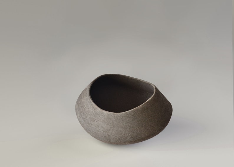 Black Clay Ceramic Centerpiece Table: Modern Geometric Minimalist ...