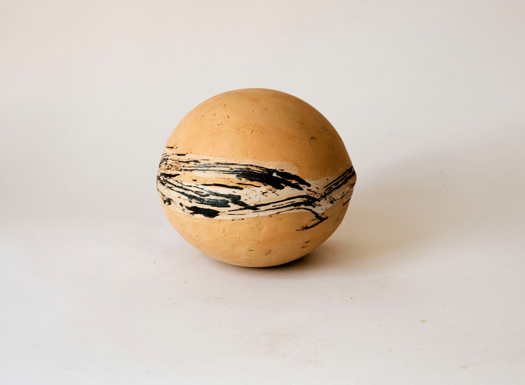 Japanese Style Ceramic Decorative Sphere: Handmade Stoneware Art Object ...