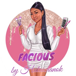 Lash Artist Logo, Caricature Logo, Custom Portrait Logo, Makeup Artist ...