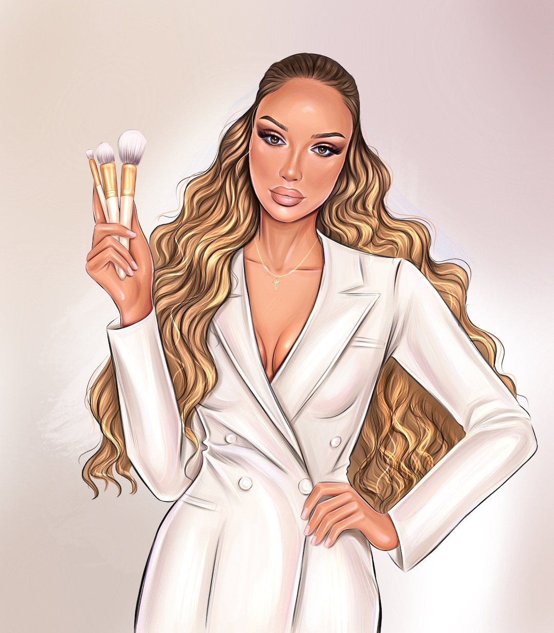 Caricature Logo, Makeup Artist Branding, Beauty Artist Logo, Makeup ...