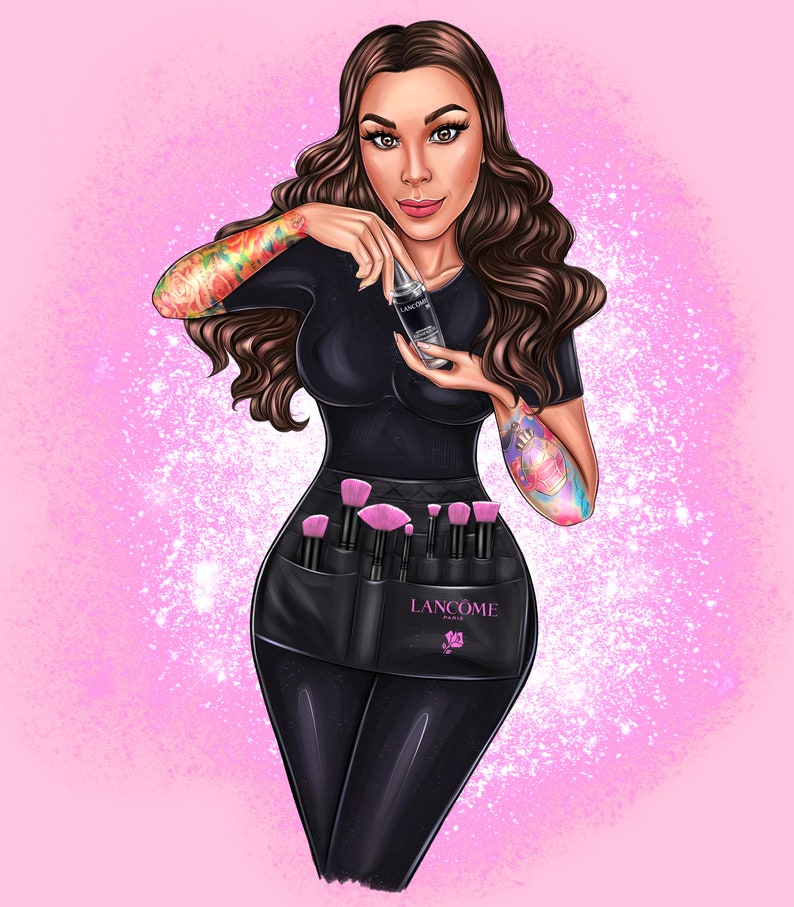 Caricature Logo, Makeup Artist Logo, Beauty Artist Logo, Makeup Artist ...