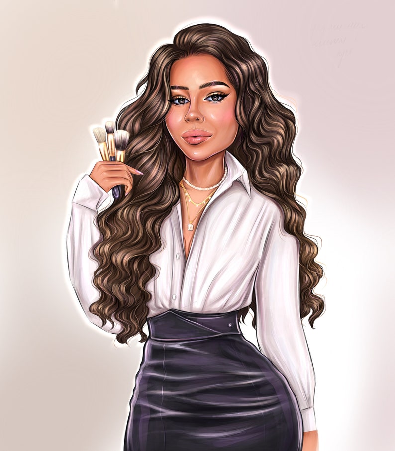 Caricature Logo, Makeup Artist Logo, Beauty Artist Logo, Makeup Artist ...