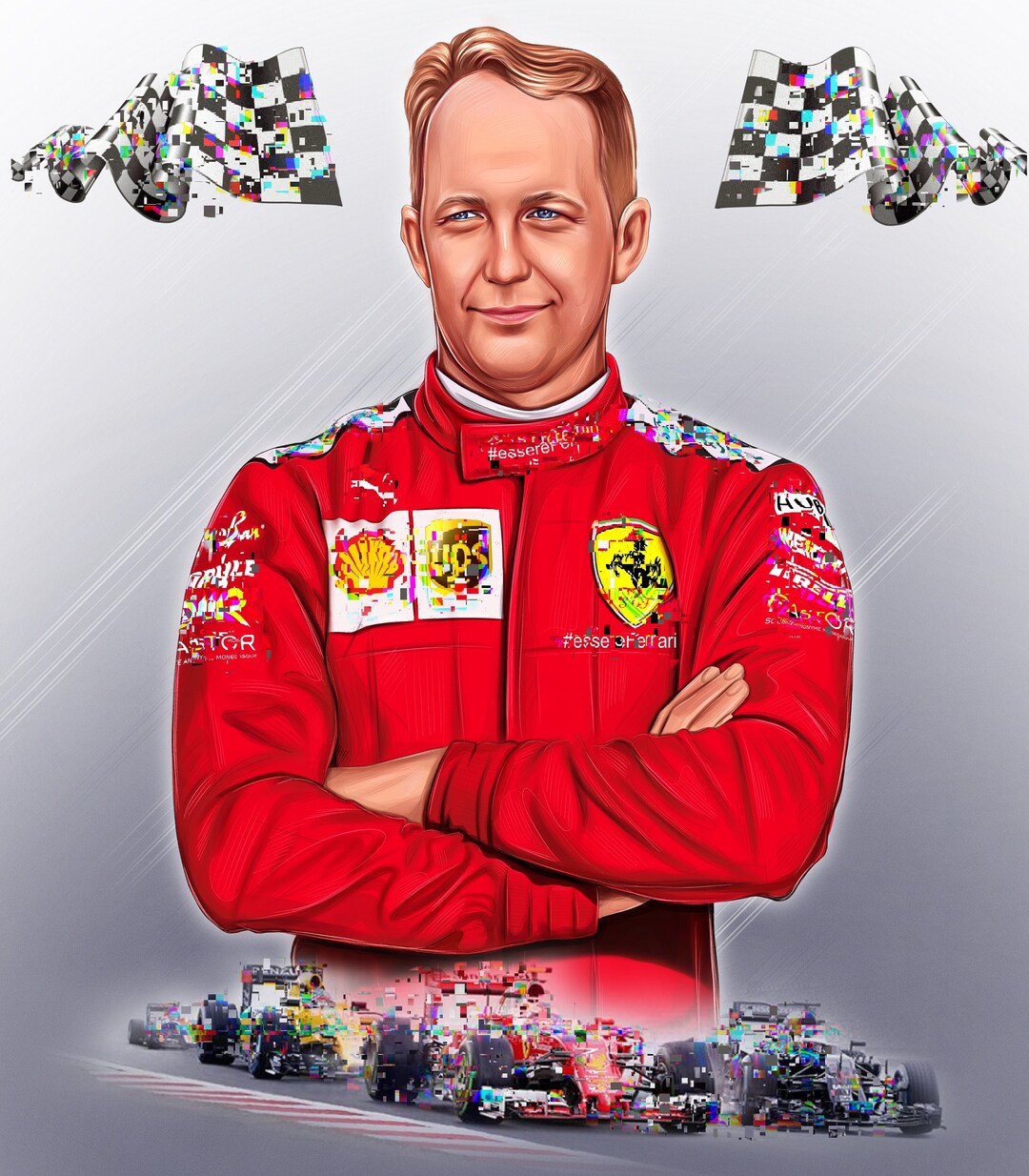 Formula 1 Driver Custom Portrait, Racing Lover Gift, Racer Portrait ...