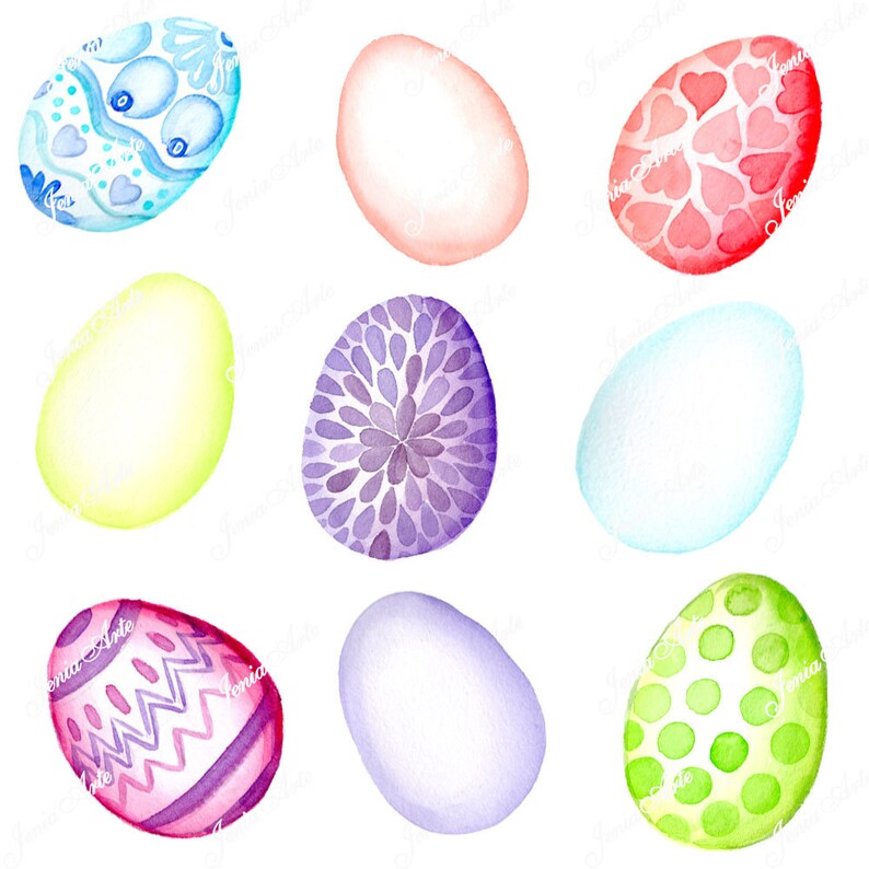 Watercolor Easter Clipart Watercolor Spring Clipart Eggs - Etsy