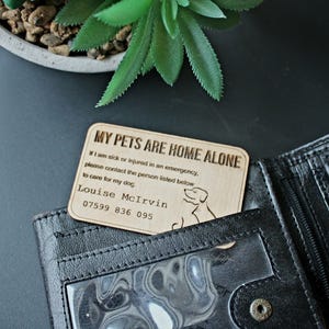 Pet Home Alone Wooden Card | Dog Home Alone Card | Cat Home Alone Card ...