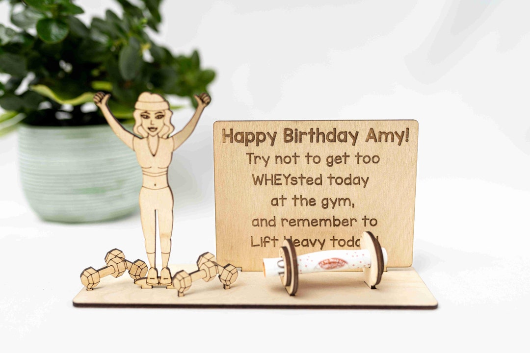 Personalised Gym Money Holder for Women, Custom Fitness Cash Gift ...
