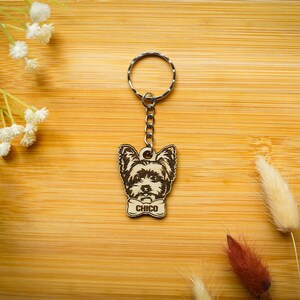 Personalized Yorkie Dog Keychain – Custom Engraved Yorkshire Terrier ...