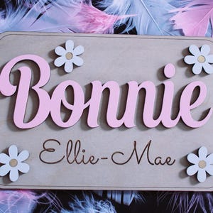 Personalised Wooden Name Sign for Girls Bedroom - Hand Painted Floral ...