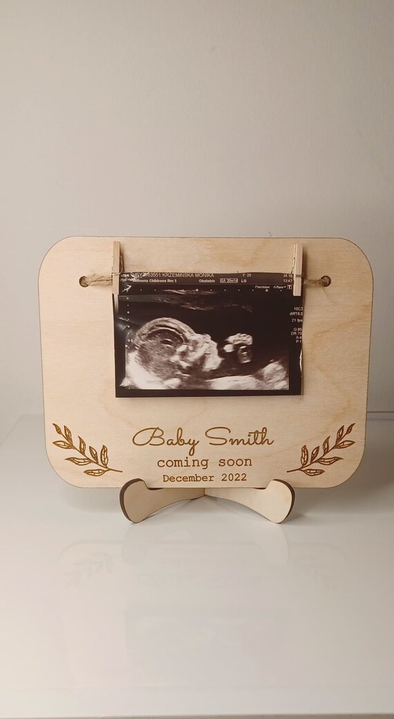 Baby Pregnancy Announcement Sign Baby Scan Wooden Sign Due - Etsy UK