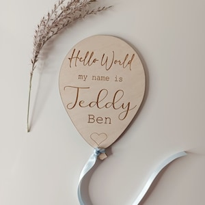 Personalised Baby Arrival Sign | Hello World | Welcome to the World ...