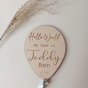 Personalised Baby Arrival Sign | Hello World | Welcome to the World ...
