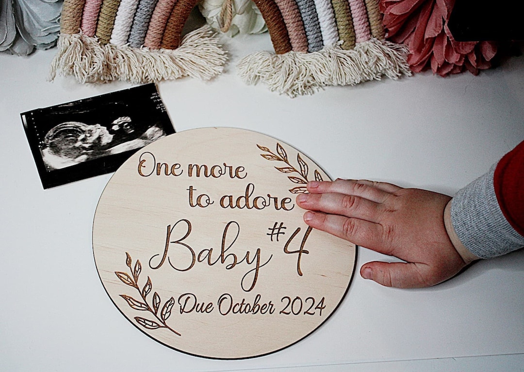 Custom Pregnancy Announcement | Baby Due | One More to Adore ...