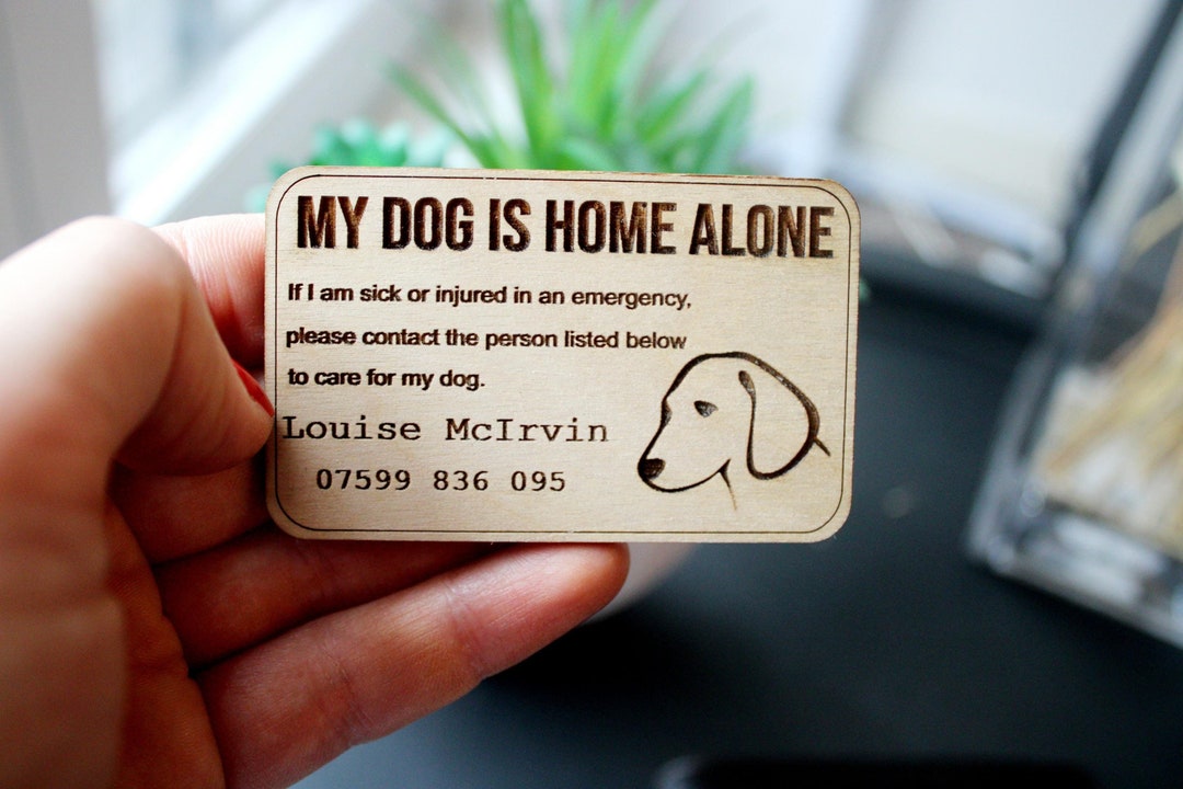 Pet Home Alone Wooden Card | Dog Home Alone Card | Cat Home Alone Card ...