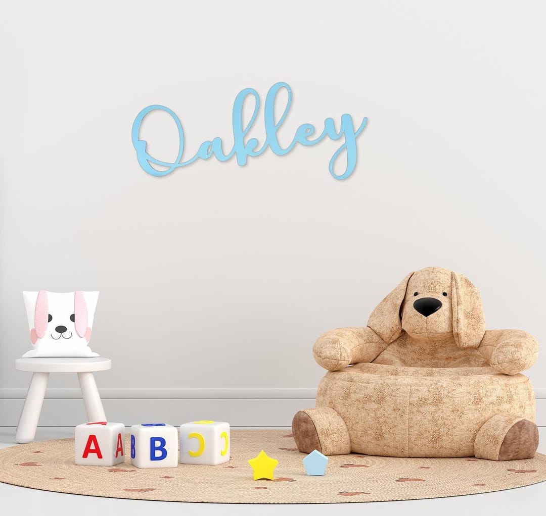 Personalised Wooden Name Sign Custom Nursery Wall Art Baby Room Decor ...