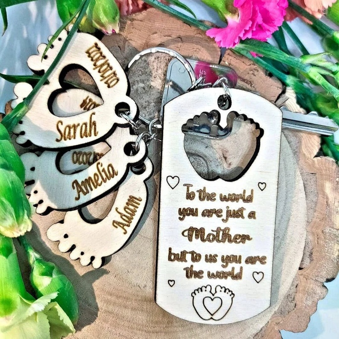 Personalised Mummy & Child Keychain, Coolest Aunt Keyring, Grandma ...