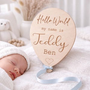 Personalised Baby Arrival Sign | Hello World | Welcome to the World ...