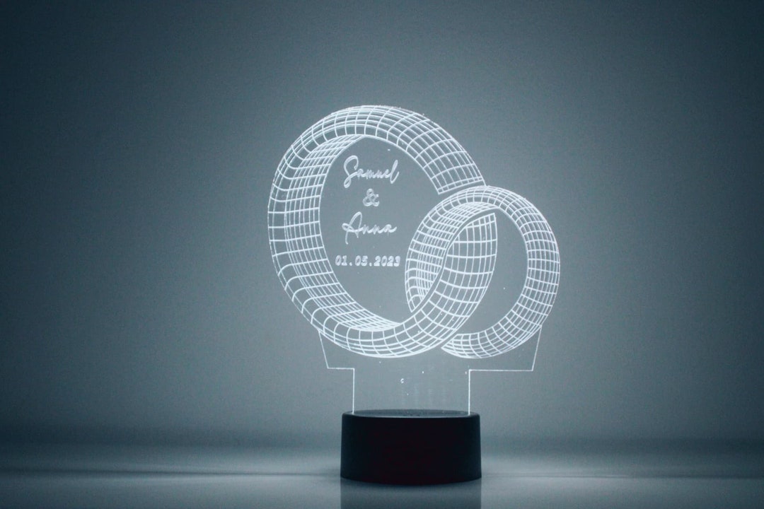 Personalized 3D Wedding Lamp | Wedding Gift | Custom Acrylic Night Lamp ...