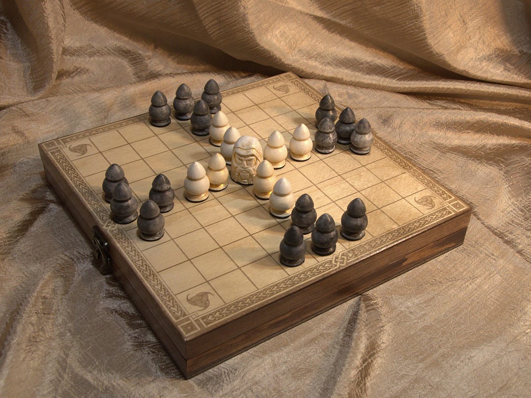 Handcrafted Tablut Viking Board Game: Available as a Wooden Box or ...