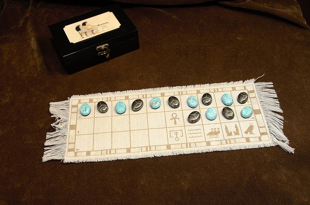 Handmade Senet Game: Ancient Egyptian Board Game With Scarab Pieces and ...