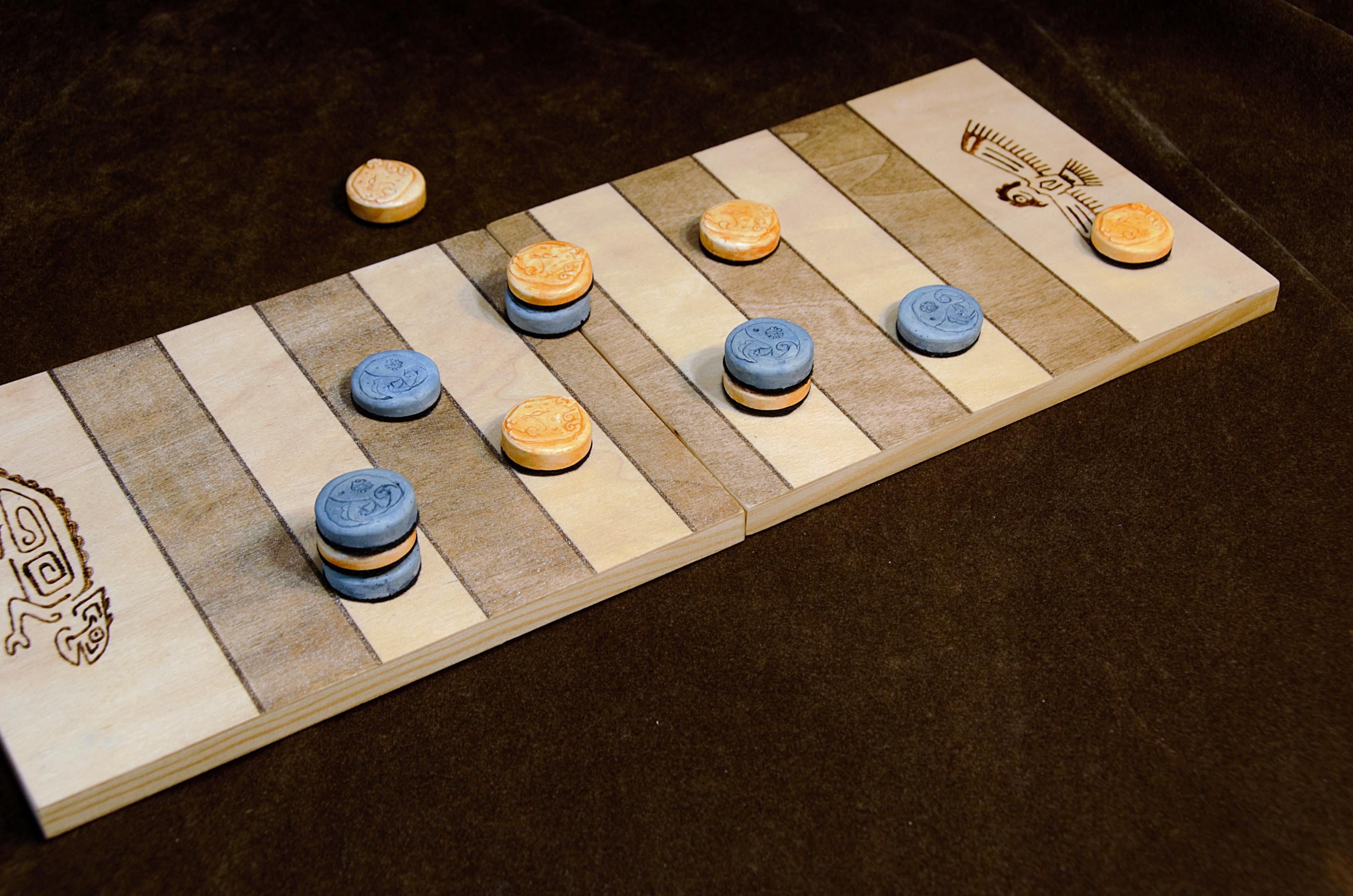 Puluc bul Ancient Mayan Board Game. Folding Wooden Board Game With Storage for Hand Made Pieces ...