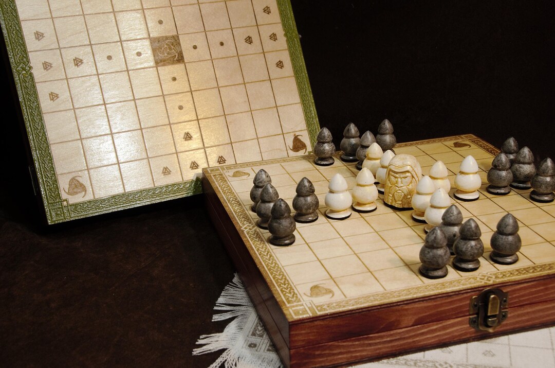 Handcrafted Tablut Viking Board Game: Available as a Wooden Box or ...