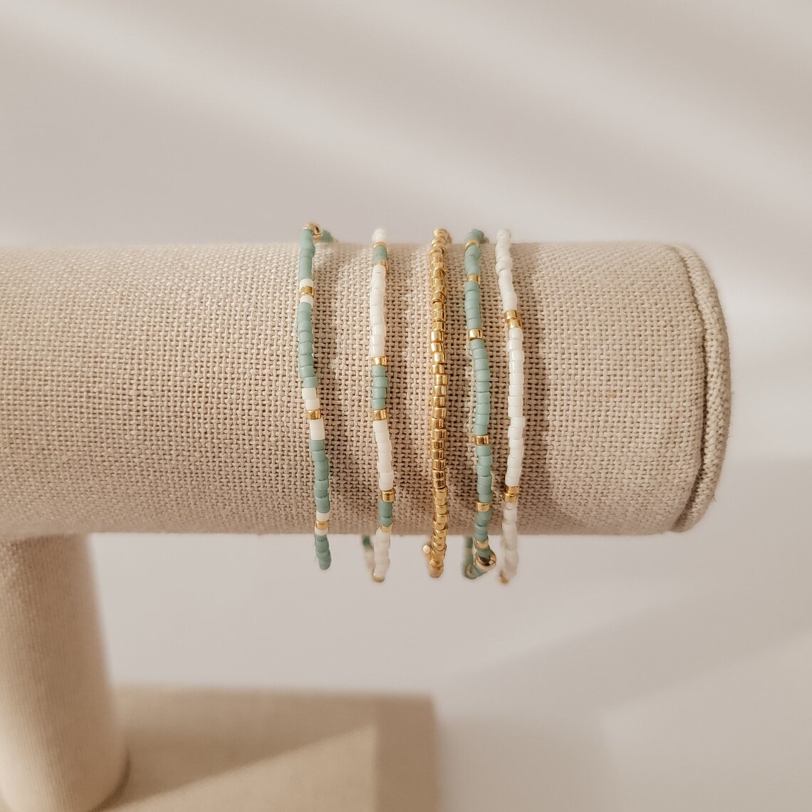 Tiny Bead Bracelet Set, Delica Bracelets, Stretchy Bracelets, Seed Bead ...