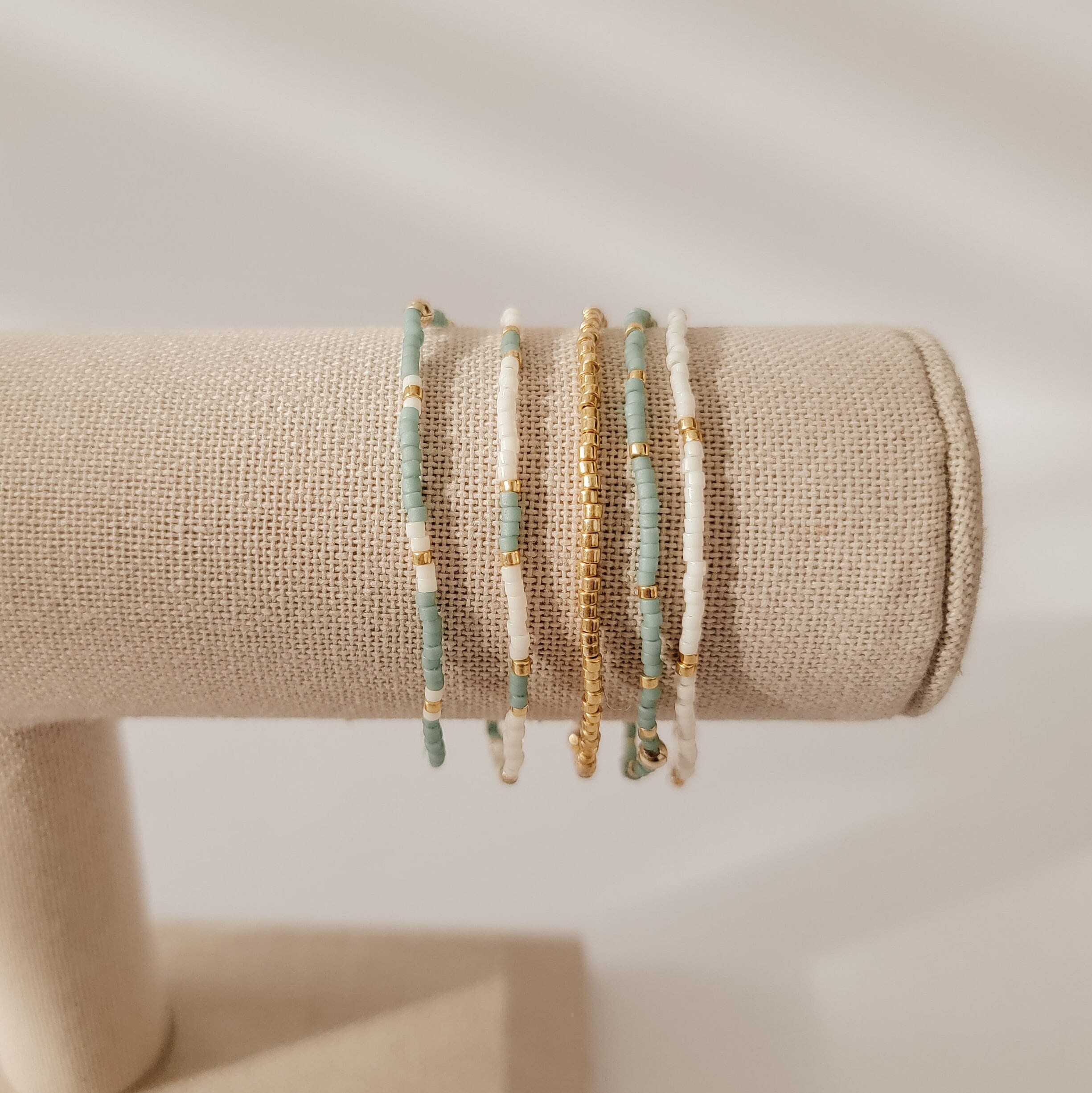 Tiny Bead Bracelet Set, Delica Bracelets, Stretchy Bracelets, Seed Bead ...