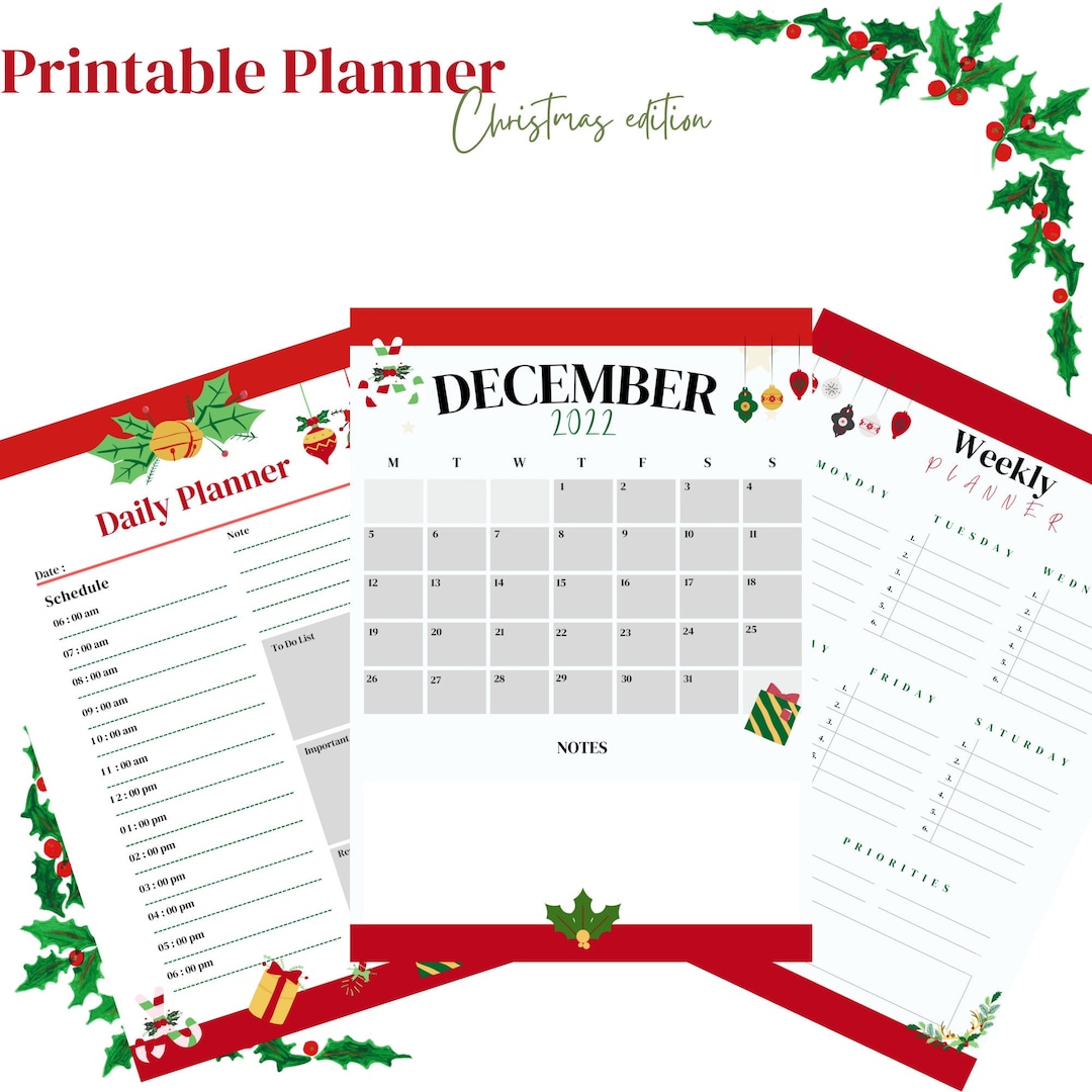Printable Planner Christmas Edition, Plan Your Holidays, December ...
