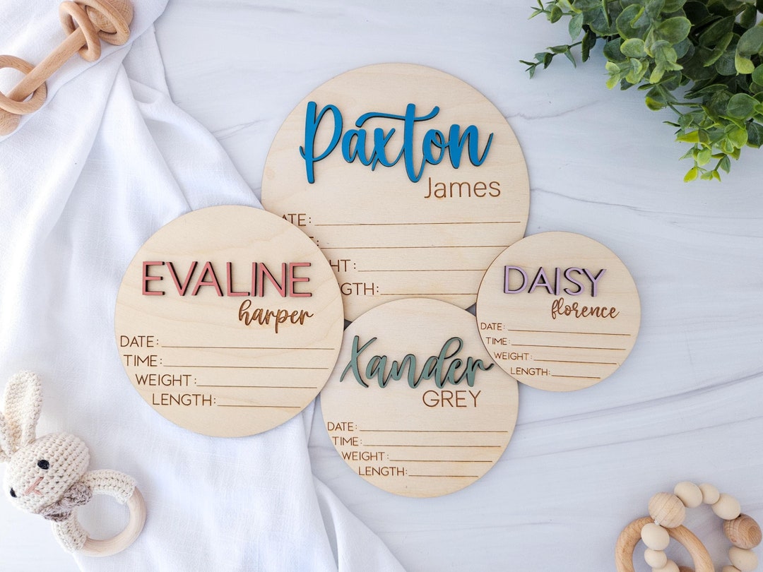 Personalized Birth Stats Sign Custom Newborn Baby Name Plaque Gift for ...