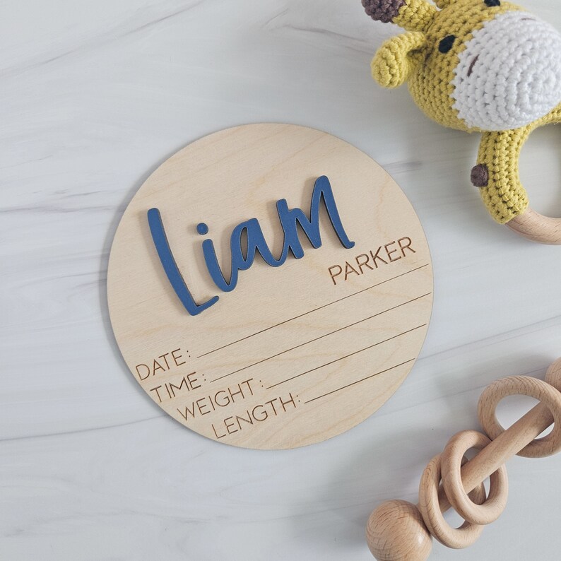 Custom Birth Stats Sign, Personalized Baby Name Sign, Hospital ...