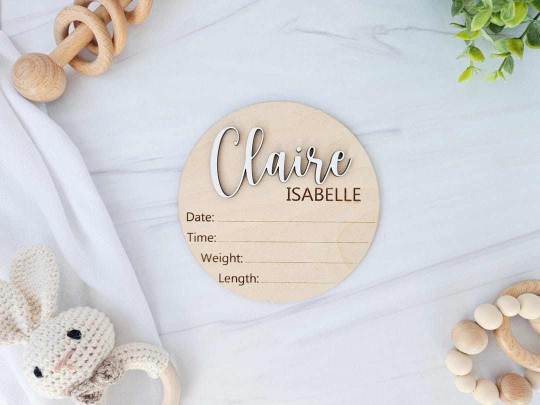 Custom Baby Birth Stats Sign – Newborn Hospital Name Reveal ...