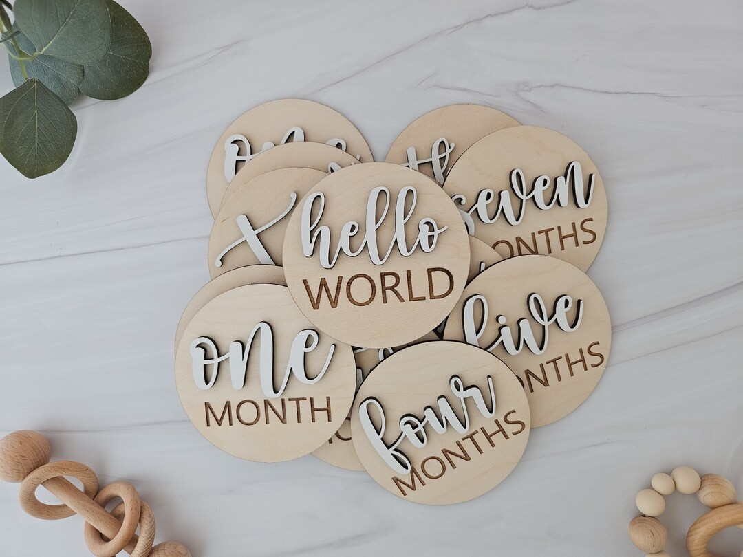 Baby Milestones Cards for Baby Photos Monthly Milestone Cards Hello ...