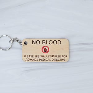 JW No Blood Key-chain | Dpa Tag | Jehovah Witness No Blood Key-chain ...