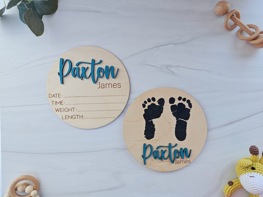 Personalized Baby Birth Announcement Sign for Hospital Footprint Sign ...