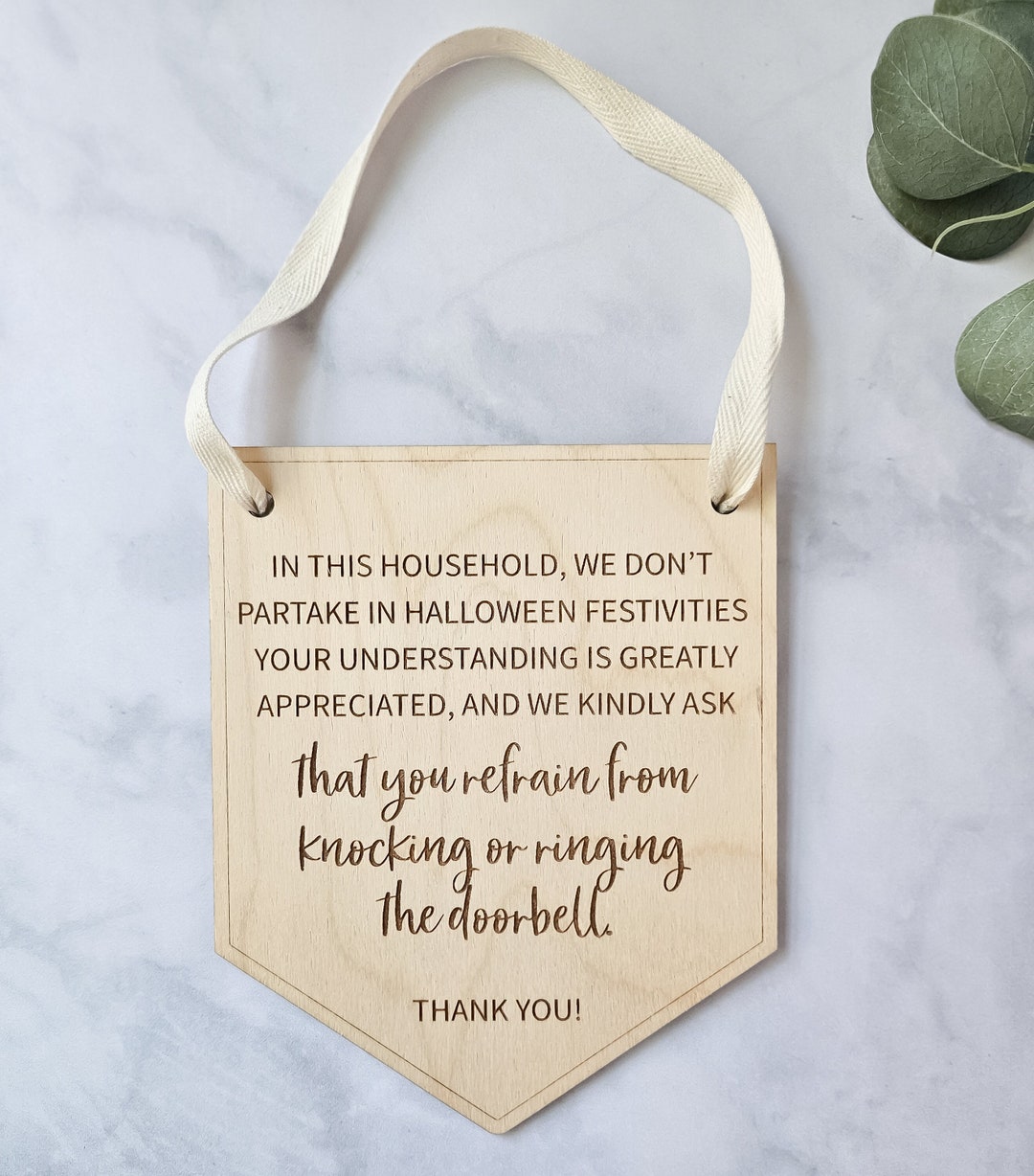 Custom Wood Door Sign | No Halloween Sign | Please Don't Disturb | No ...