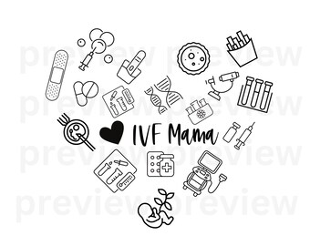 IVF Mama Mom Established 2023 Simple Line Art PNG and Svg - Etsy