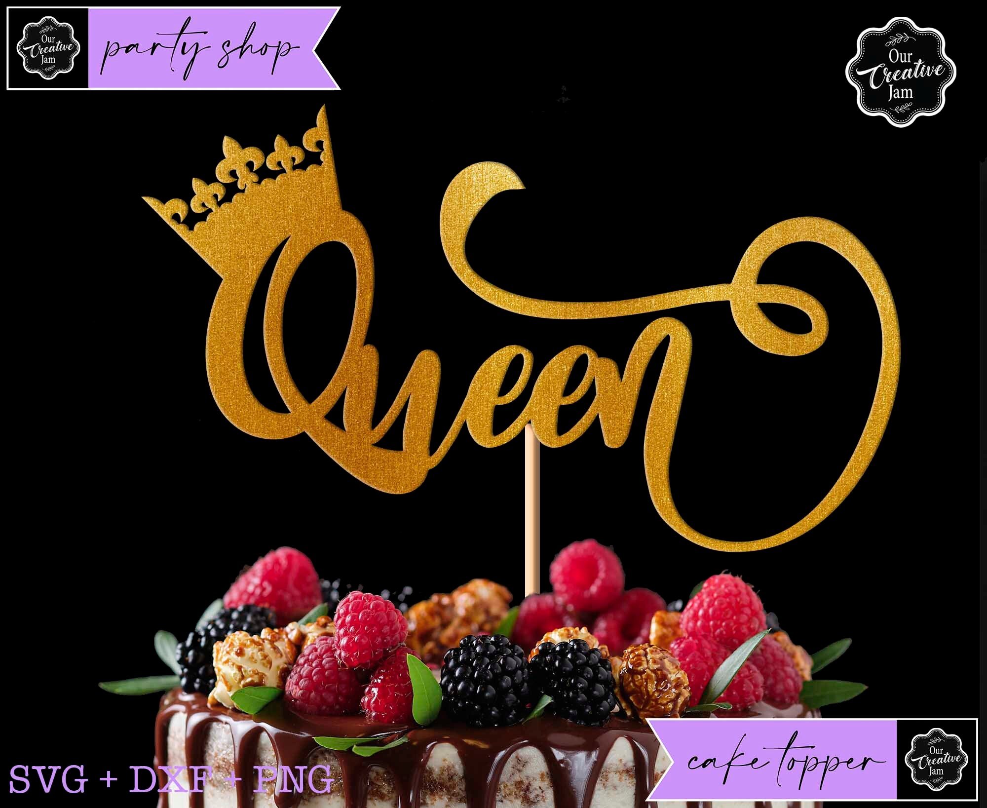 Birthday Queen Cake Topper Svg Queen With Crown Cake Topper - Etsy Hong ...