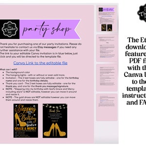 Stepping Into My Birthday With God's Grace Invitation Template, Canva ...