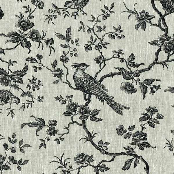Black Toile Fabric - Etsy