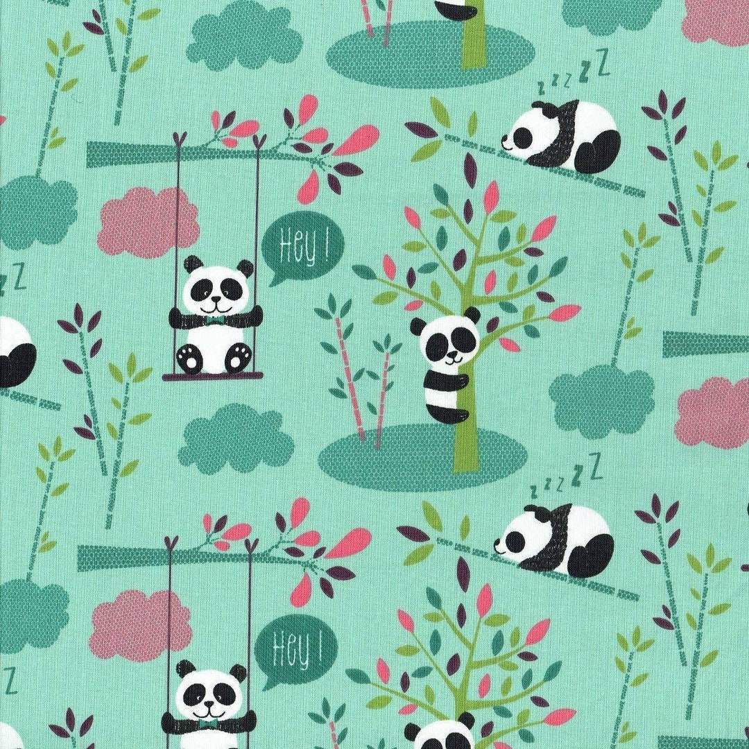 Textiles Français CUDLY PANDAS Fabric - Etsy UK
