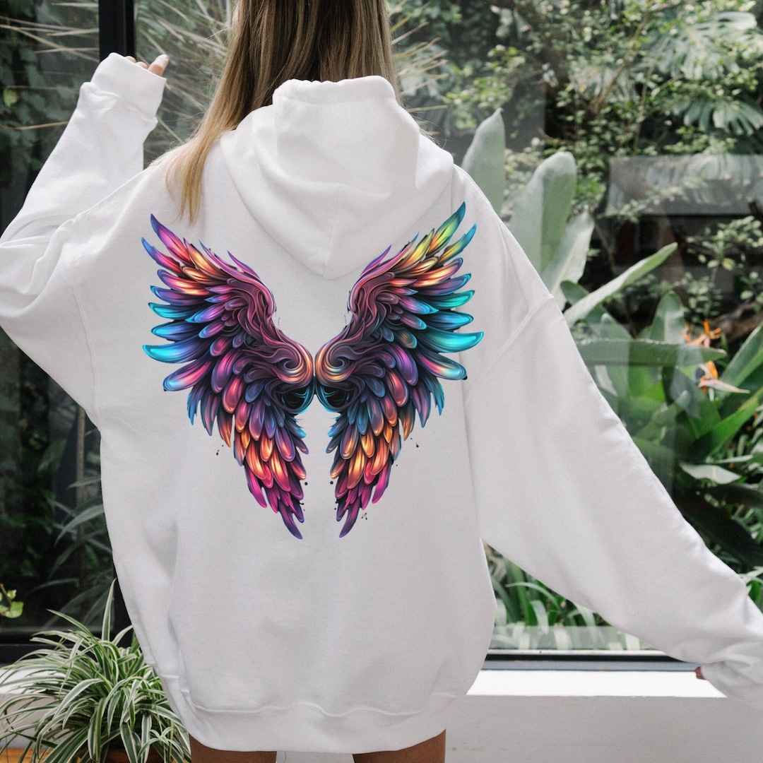Angel Wings, Angel Wings Hoodie, Whimsical Hoodie, Ombre Angel Wings ...