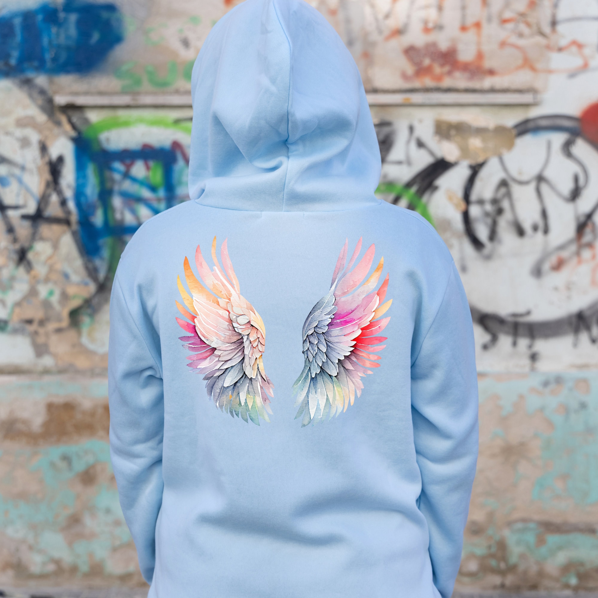 Angel Wings, Angel Wings Hoodie, Blue Angel Wings Heavy Blend Hooded ...